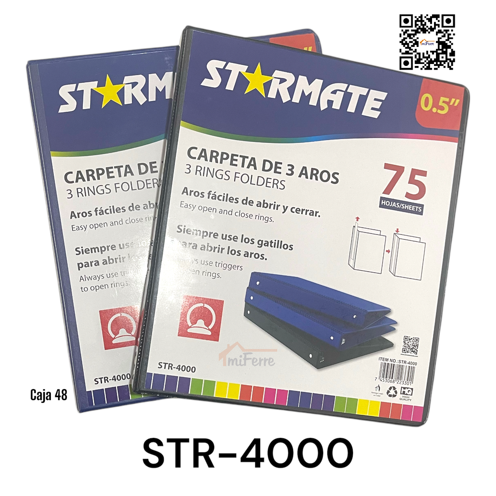 Carpeta de 3 Aros 1/2" STARMATE | miFerre PTY